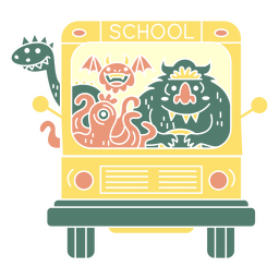 Monsters School Bus Cut Out PNG & SVG Design For T-Shirts