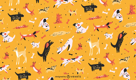 Dog Breed Pets Animal Pattern Design Vector Download