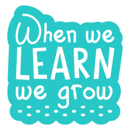 Learning Quote In Blue PNG & SVG Design For T-Shirts