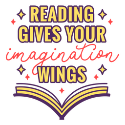 Reading Wings Quote Badge PNG & SVG Design For T-Shirts