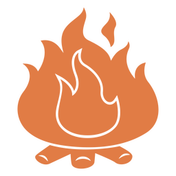 Bonfire Cut Out Orange PNG & SVG Design For T-Shirts
