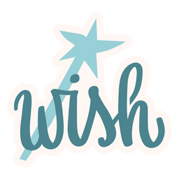 Wish Lettering With Wand PNG & SVG Design For T-Shirts