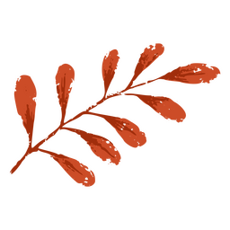 Orange Stem With Leaves PNG & SVG Design For T-Shirts