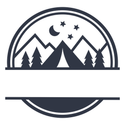 Camping Scene Monogram PNG & SVG Design For T-Shirts