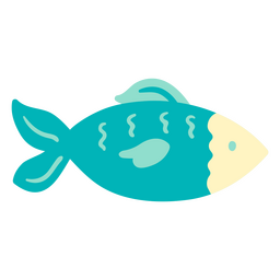 Flat Blue Fish Side View PNG & SVG Design For T-Shirts