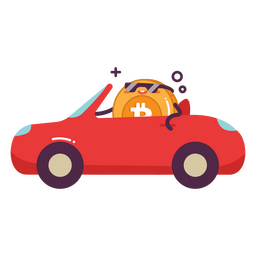 Bitcoin Car Business Character PNG & SVG Design For T-Shirts