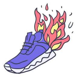 Marathon Sport Fire Shoe PNG & SVG Design For T-Shirts