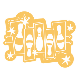 Bowling Cut Out Retro Pins PNG & SVG Design For T-Shirts