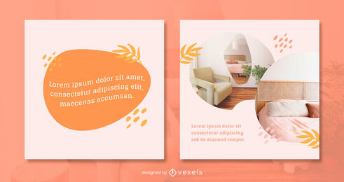 Warm Tones Organic Abstract Post Template Vector Download