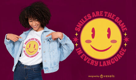 Cute Flat Smile Quote T-shirt Design Vector Download