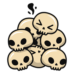 Cute Skulls Pile PNG & SVG Design For T-Shirts