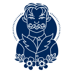 Handsome Vampire With Moustache PNG & SVG Design For T-Shirts