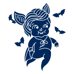 Cute Happy Vampire Cartoon PNG & SVG Design For T-Shirts