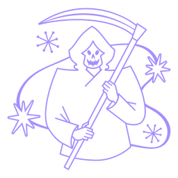 Retro Reaper Skeleton PNG & SVG Design For T-Shirts