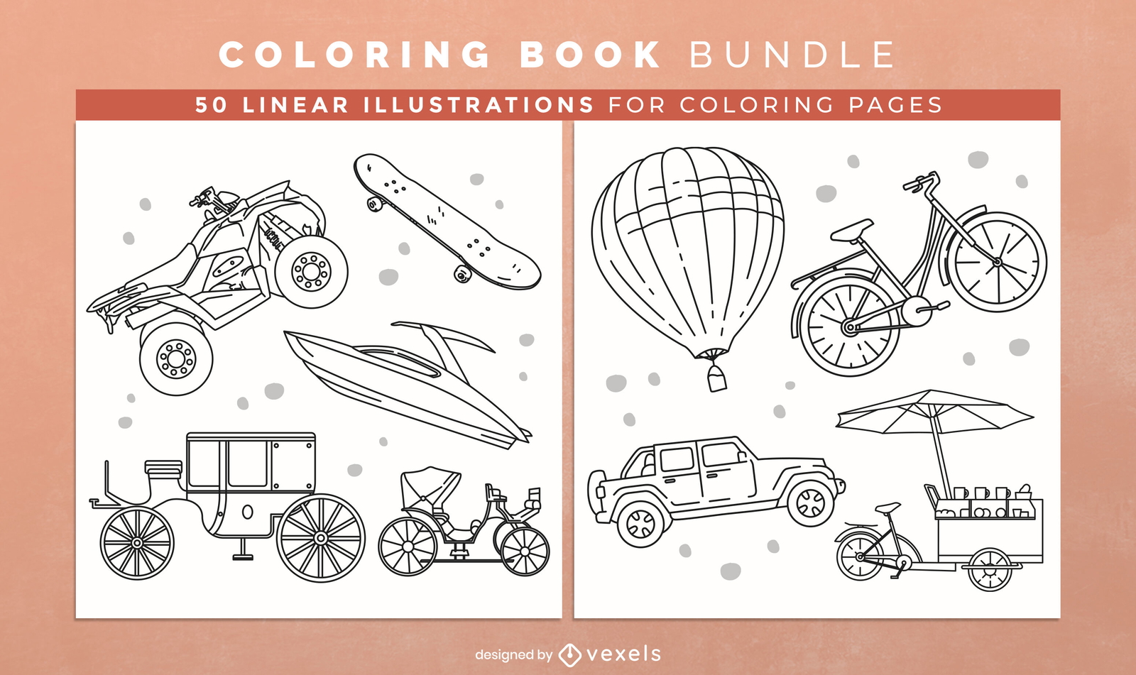 Diseños vectoriales de medios de transporte para camisetas y más Merch