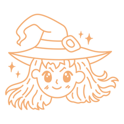 Halloween Simple Witch Cartoon Drawing PNG & SVG Design For T-Shirts