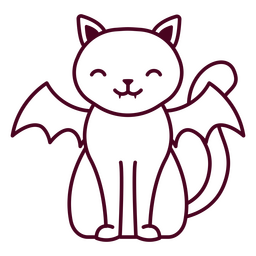 Cute Vampire Cat Cartoon PNG & SVG Design For T-Shirts
