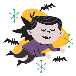 Vampire Flying Cartoon PNG & SVG Design For T-Shirts