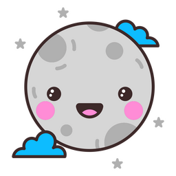 Cute Full Moon Character PNG & SVG Design For T-Shirts