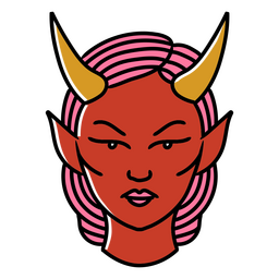 Lady Devil Face PNG & SVG Design For T-Shirts
