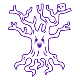 Angry Tree Halloween Character PNG & SVG Design For T-Shirts