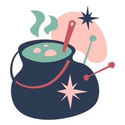 Magic Cooking Pot Mid Century Style PNG & SVG Design For T-Shirts