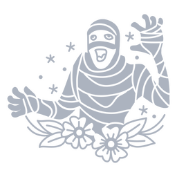 Floral Mummy Screaming PNG & SVG Design For T-Shirts