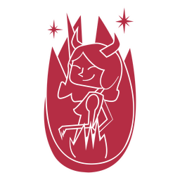 Devil Girl Fire Cartoon PNG & SVG Design For T-Shirts