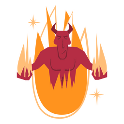 Devil On Fire Cartoon PNG & SVG Design For T-Shirts