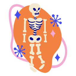 Skeleton Mid Century Character PNG & SVG Design For T-Shirts