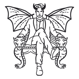 Devil King On A Throne PNG & SVG Design For T-Shirts