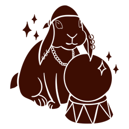 Cute Psychic Rabbit With Crystal Ball PNG & SVG Design For T-Shirts