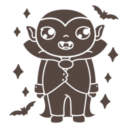 Cute Sparkly Vampire Cutout PNG & SVG Design For T-Shirts
