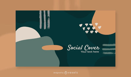 Organic Abstract Facebook Cover Template PSD Editable Template