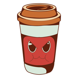 Cute Angry Coffee Cup PNG & SVG Design For T-Shirts