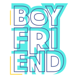 Boyfriend Colorful Sign PNG & SVG Design For T-Shirts
