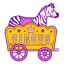 Circus Zebra On A Trolley PNG & SVG Design For T-Shirts