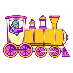 Colorful Train With Monster Driver PNG & SVG Design For T-Shirts