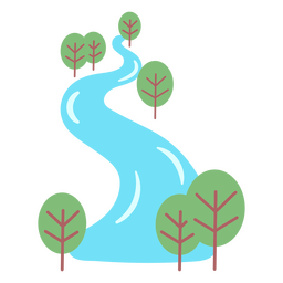 Fluss Mit Baumlandschaft PNG- Und SVG-Design Für T-Shirts