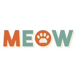 Meow Cat Quote Sign PNG & SVG Design For T-Shirts