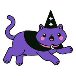 Cute Cat In Wizard Costume PNG & SVG Design For T-Shirts