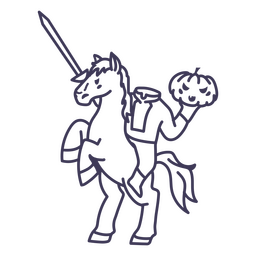 Cartoon Halloween Headless Horse Rider PNG & SVG Design For T-Shirts