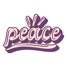 Peace Decorative Cursive Sign PNG & SVG Design For T-Shirts