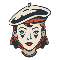 Circus Mime Girl Head Icon PNG & SVG Design For T-Shirts