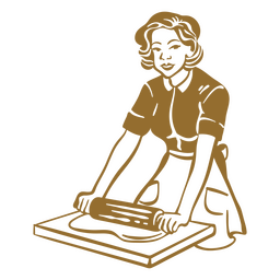 Vintage Woman Cooking PNG & SVG Design For T-Shirts