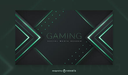 Neon Lights Gaming Facebook Cover Template PSD Editable Template