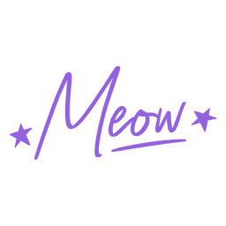 Meow Sentiment Word Stroke PNG & SVG Design For T-Shirts