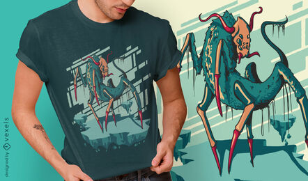 Insect Nightmare Monster T-shirt Design Vector Download