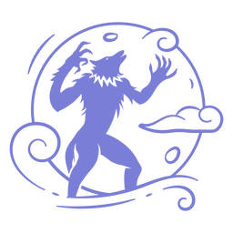 Werewolf Howling At The Moon PNG & SVG Design For T-Shirts