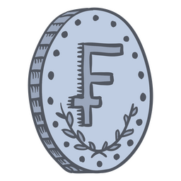 Franc Coin Business Money Icon PNG & SVG Design For T-Shirts